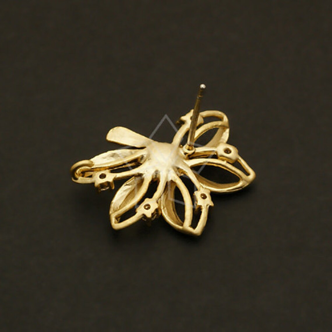 SI-304-MG / 2 Pcs Gold Ribbon Flower Findings Matte Gold | Etsy