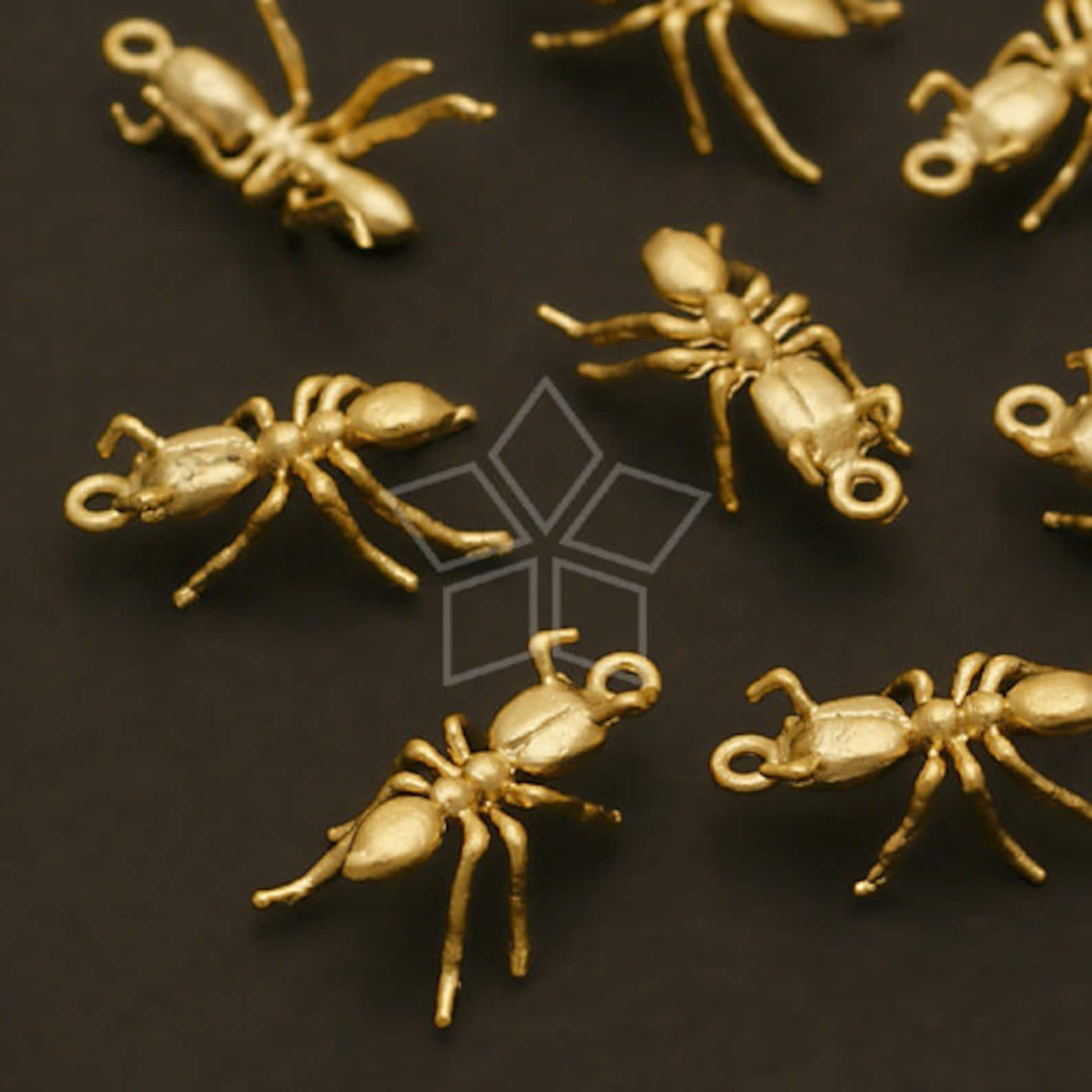PD-492-MG / 2 Pcs Ant Charms Tiny Bug Insect Pendant Matte - Etsy