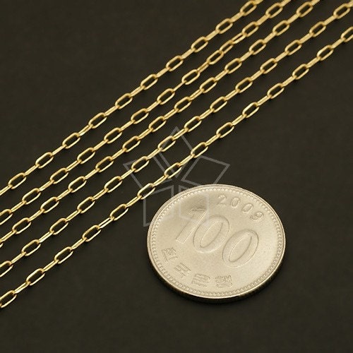 CH-056-GD / 3 meter Chain 245-4DC Faceted Mini Long Oval | Etsy