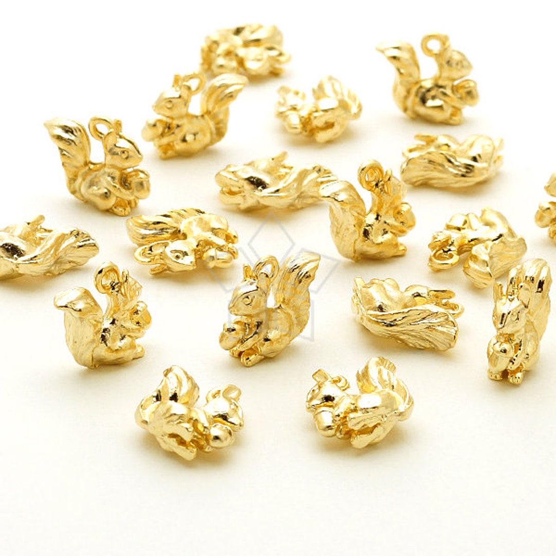 PD-1967-MG / 2 Pcs - Tiny Squirrel Charms, Miniature Chipmunk Charms ...