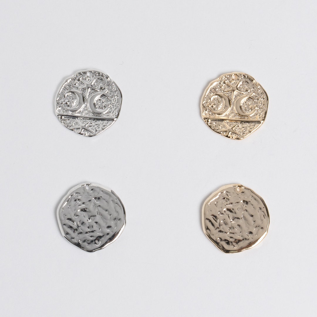 PD-2085-OP / 2 Pcs - Crescent and Star Coin Pendant, Vintage Coin ...