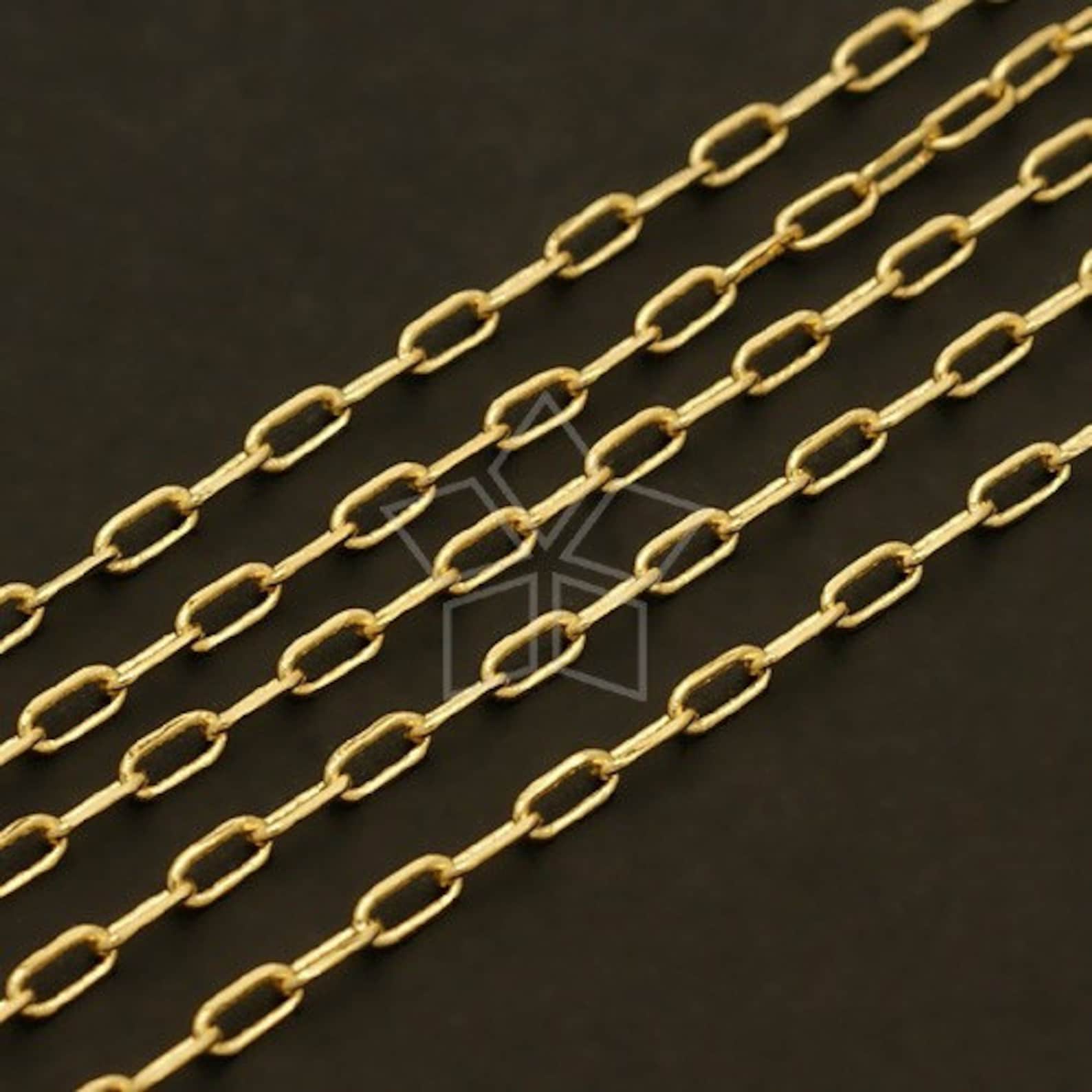 CH-056-GD / 3 meter Chain 245-4DC Faceted Mini Long Oval | Etsy