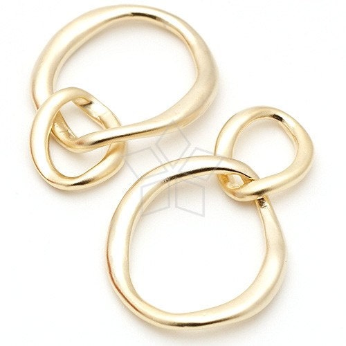 AC-429-MG / 2 Pcs Triple Hoops Connector Hammered Ring - Etsy