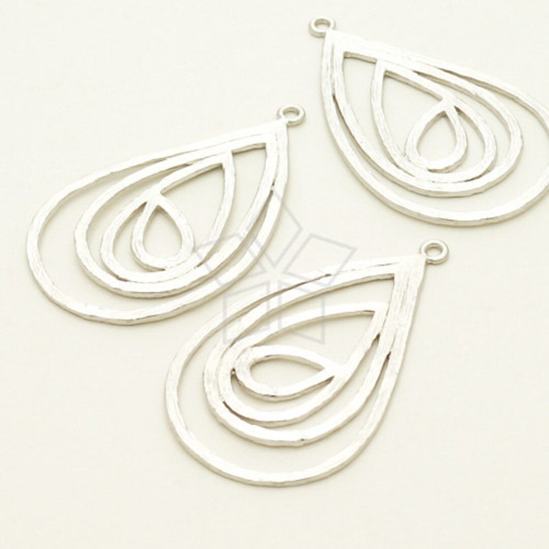 PD-845-MS / 2 Pcs - Multiple Drop Pendant, Tear Drop Leaf Charm, Matte ...