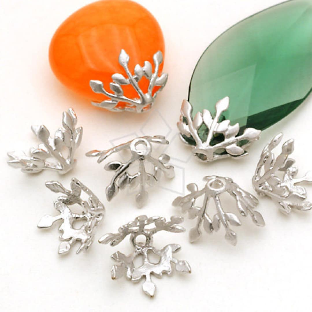 CP-031-MS / 2 Pcs - Laurel Leaf Bead Cap, DIY Jewelry Making Findings ...