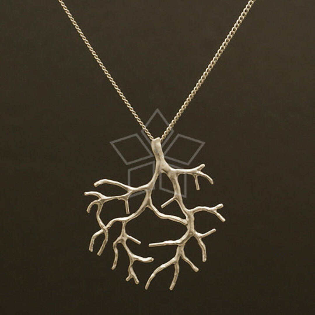 PD-358-MS / 1 Pcs - Silvery Branch Pendant, Tree Root Necklace Pendant ...