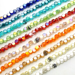 CRT161 / 1 Strand - Iridescent Aurora Borealis Color 4mm Faceted Flat ...