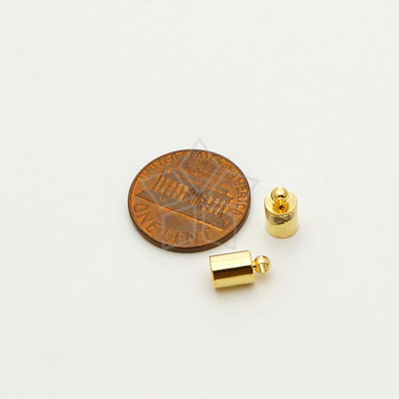 FE-004-GD / 10 Pcs 5mm End Caps With Loop Leather End - Etsy