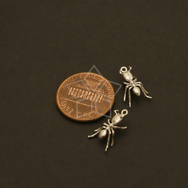 PD-491-MS / 2 Pcs Ant Charms Tiny Bug Insect Pendant Matte - Etsy