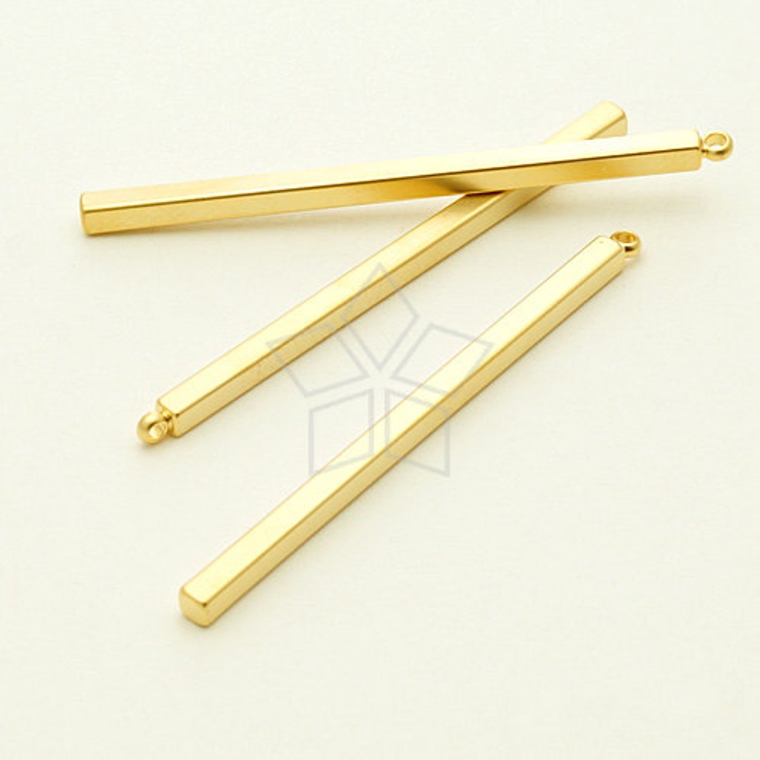 PD-954-MG / 2 Pcs - Long Stick Bar Pendant, Stick Charm, Matte Gold ...