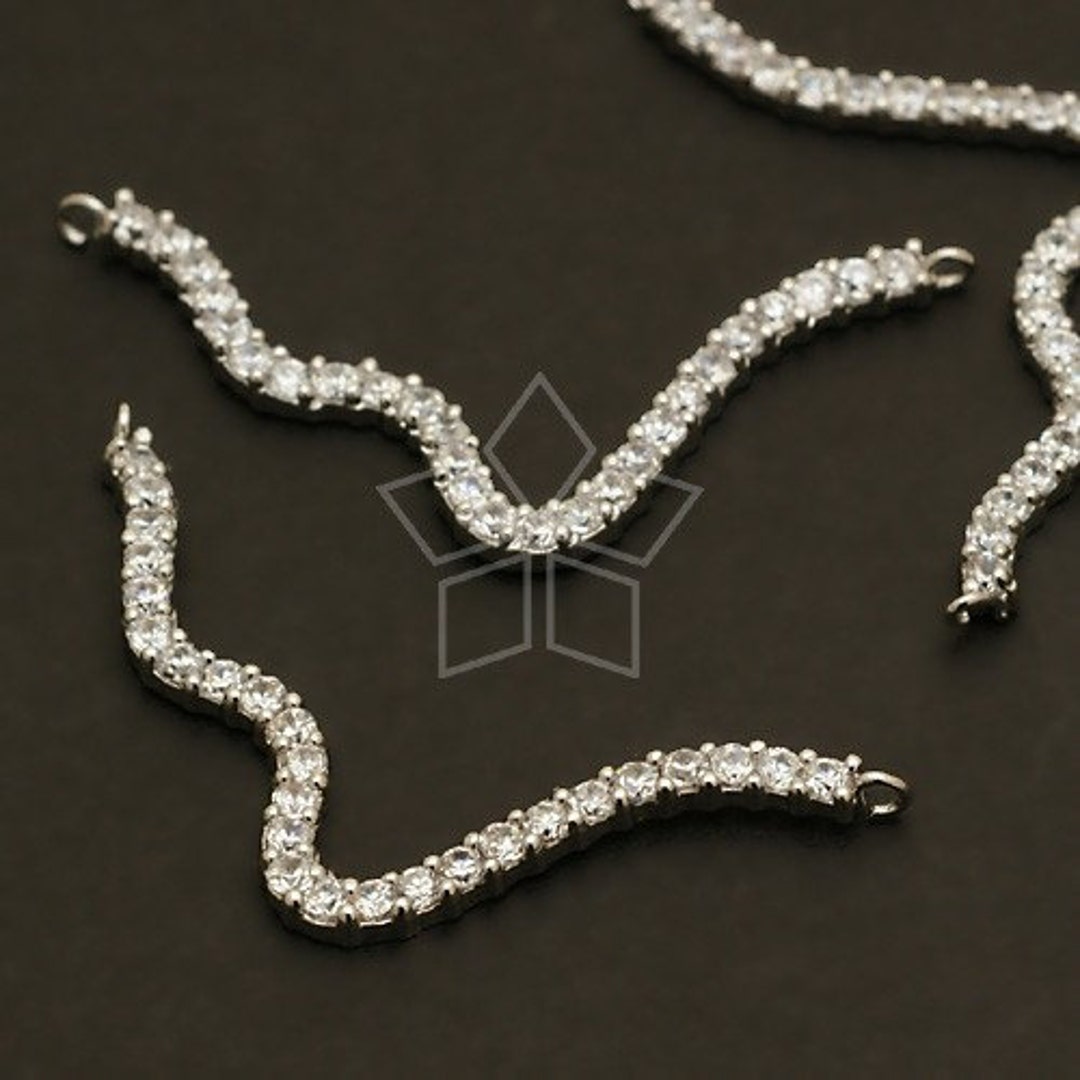 PD-227-OR / 1 Pcs - Two Loops Wave Stick Bar Pendant for Chain Necklace ...