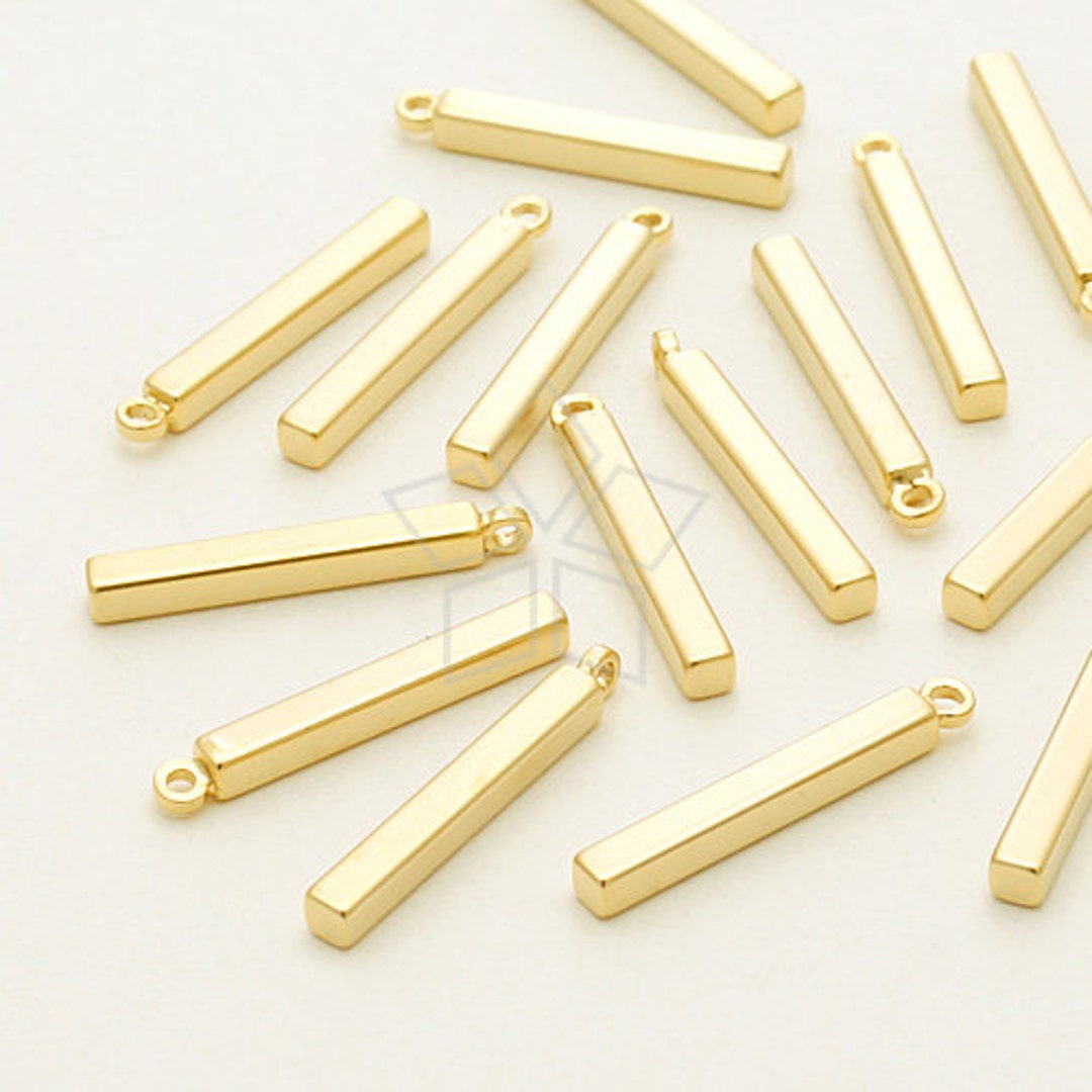 PD-1056-MG / 4 Pcs - Mini Stick Bar Pendant, Matte Gold Plated Over ...