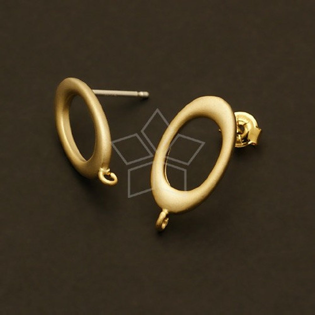 SI-420-MG / 2 Pcs - the Zeroes Earring Findings, Matte Gold Plated Open ...