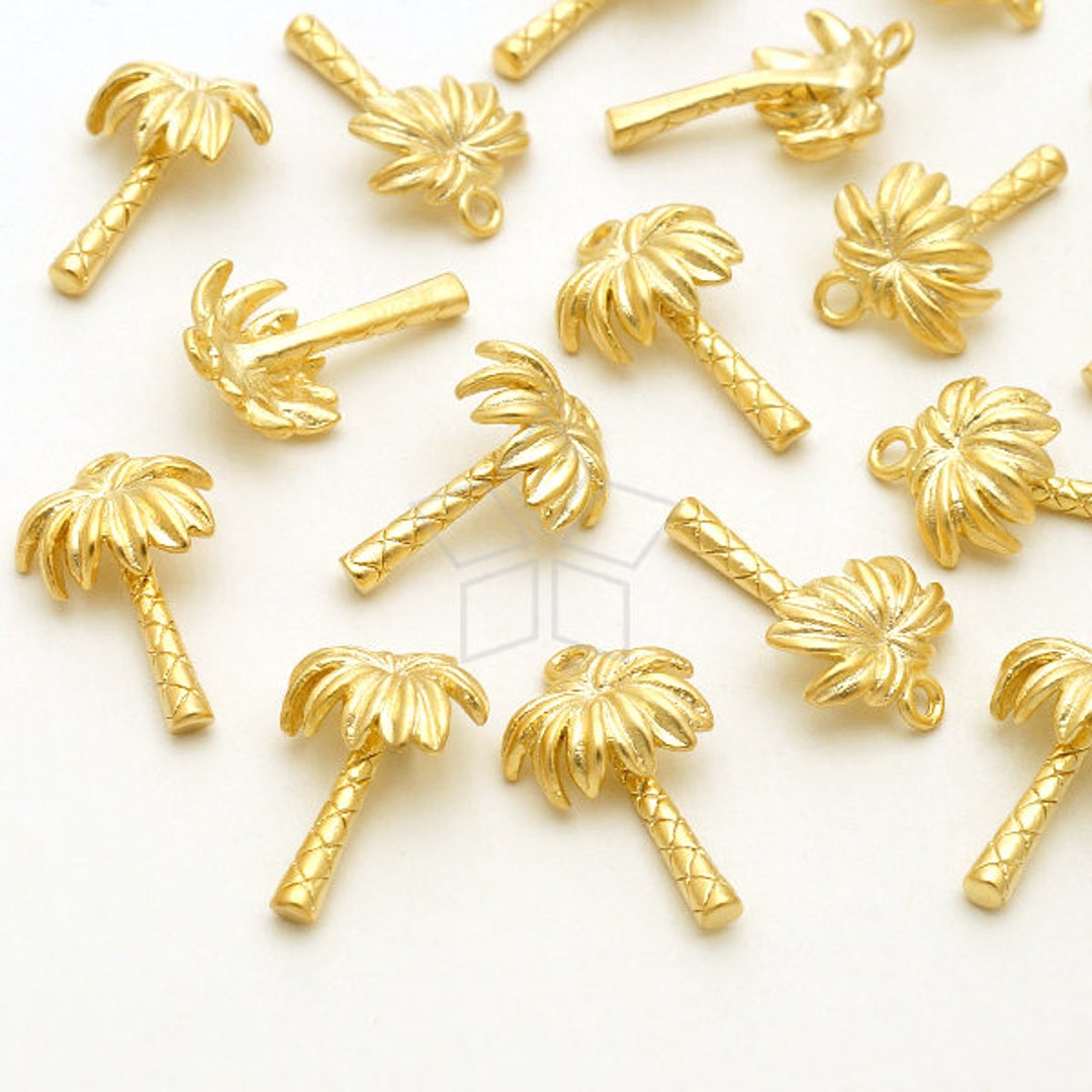 PD-2471-MG / 2 Pcs New Coconut Tree Pendant, Palm Tree Pendant ...