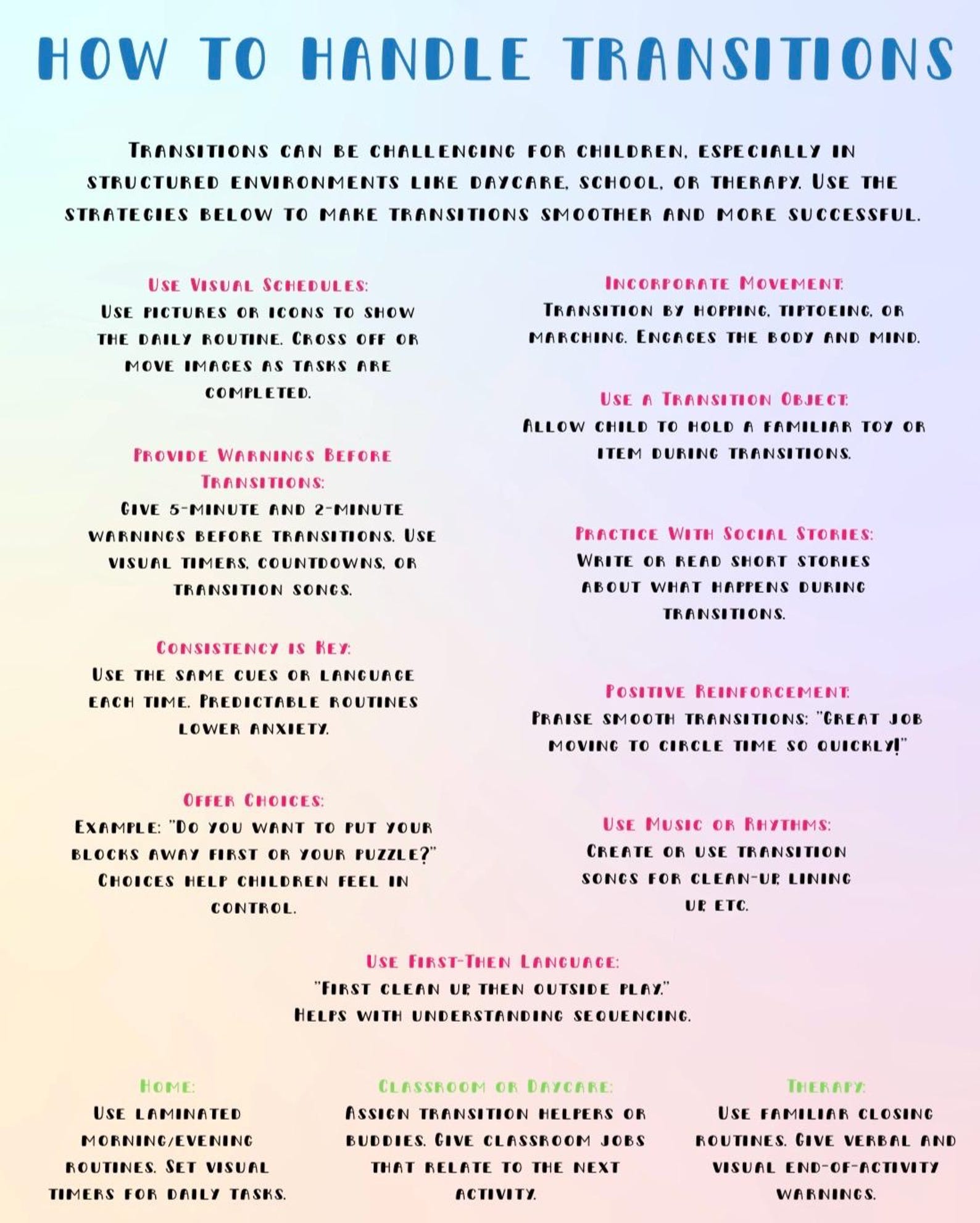 Transitions Social Story: Illustrated Guide for Children and Handouts ...