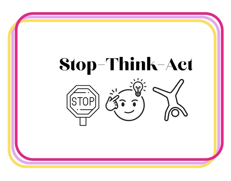 Stop Think Act Social Skills Activity Cards, Impulse Control Game - Etsy