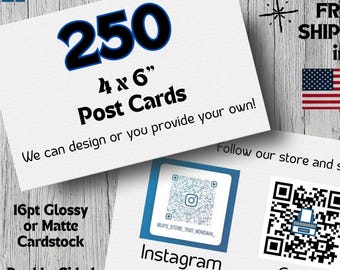 500 Double-sided Print Post Cards - Optional QR Code Design - Etsy