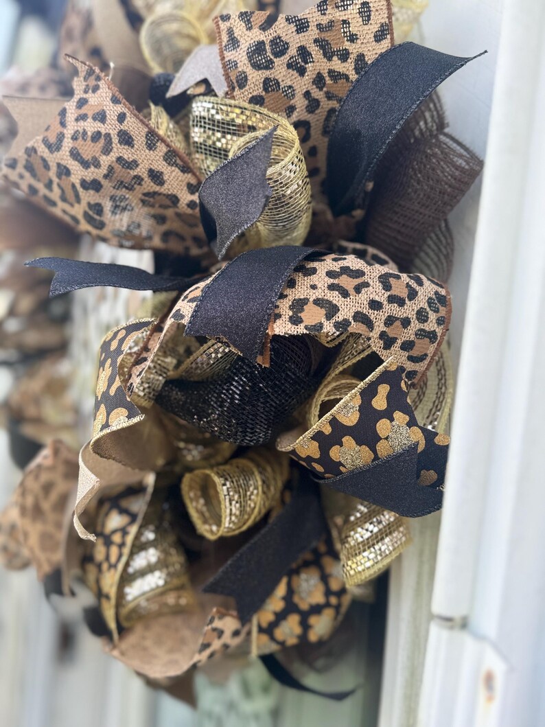 Leopard Print Pumpkin Wreath – Animal Print Fall Door Decor - Etsy