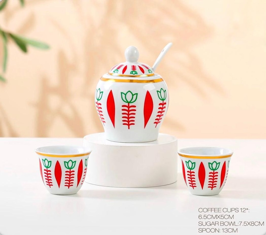 Traditional Lebanese Coffee Cups | Lebanese Chaffe Cups in Red, Blue ...
