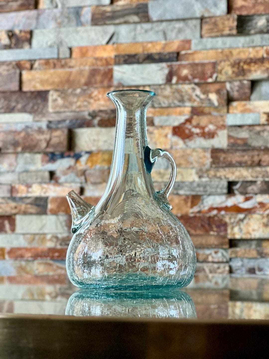 1L Mouthblown Lebanese Glass Water Pitcher | Modern Handmade Ibrik ...