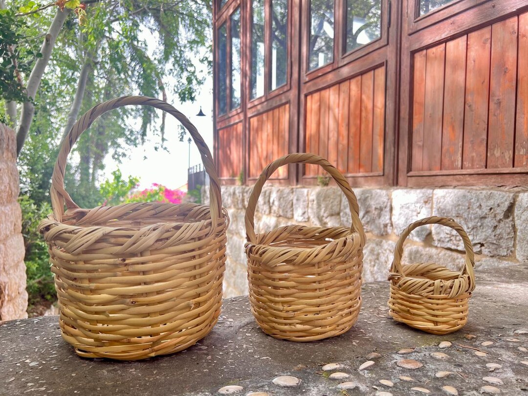 Set of 3 Traditional Lebanese Hand-woven Baskets | Decorative Wicker ...