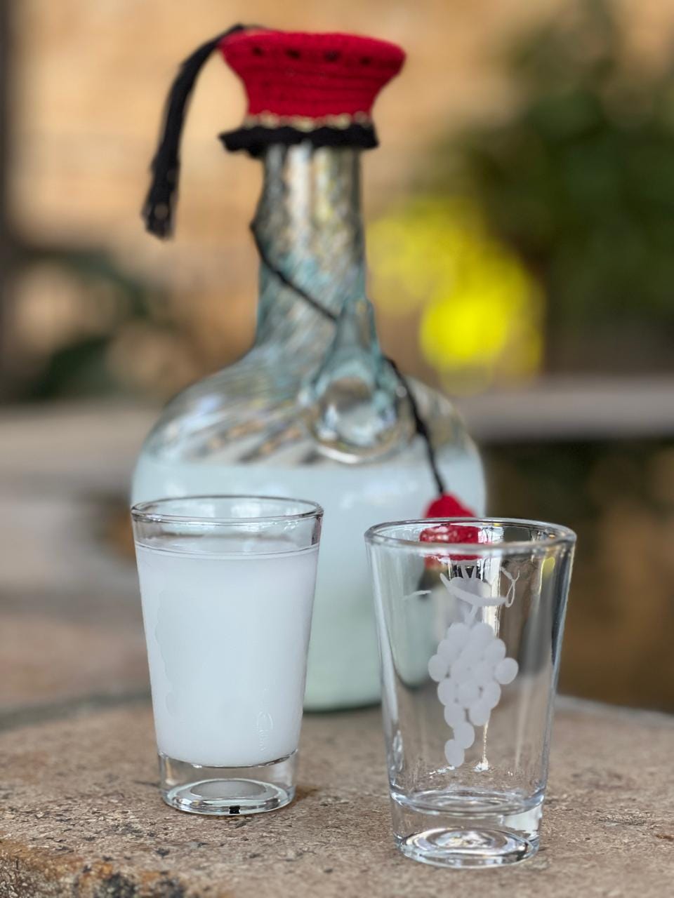 Set of 800ml Glass Ibrik With Six Traditional Arak Glass Cups ...