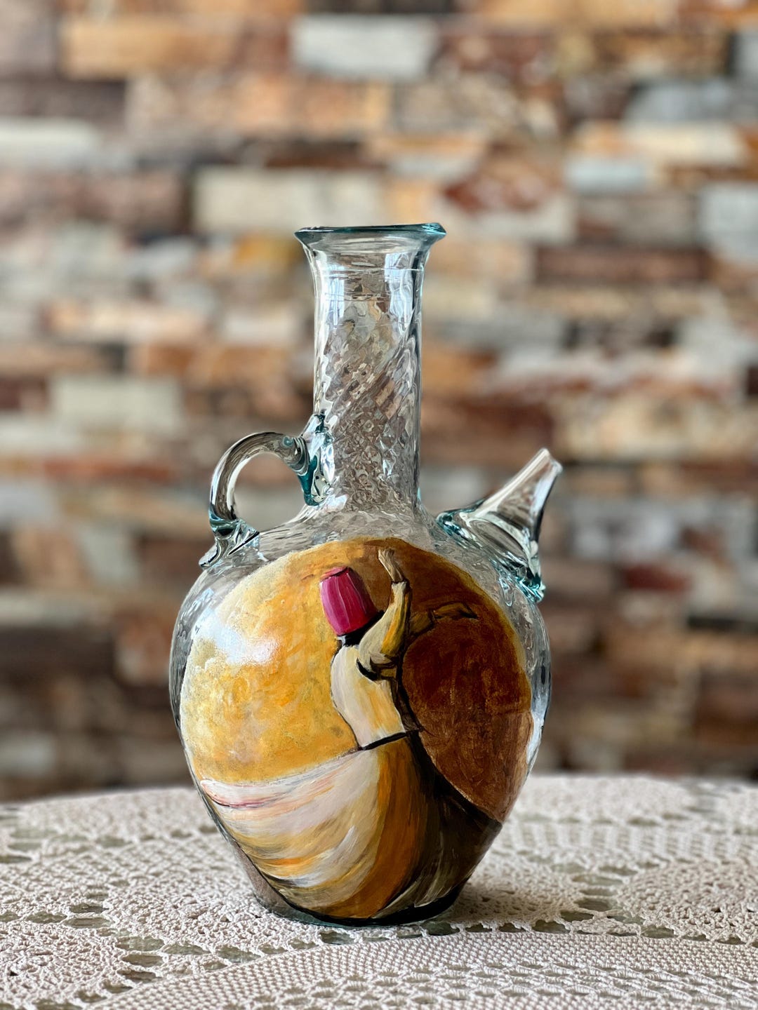1.5L Handpainted Whirling Dervish Glass Water Jug | Lebaneae Water Jug ...