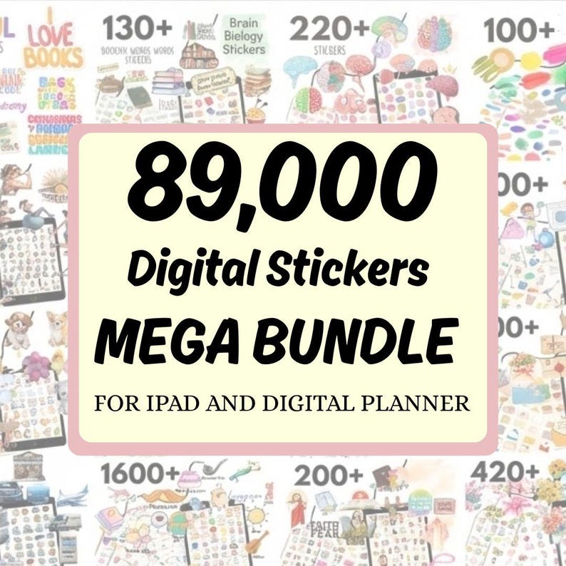 Colección masiva de pegatinas de Goodnotes, pegatinas digitales de uso ...