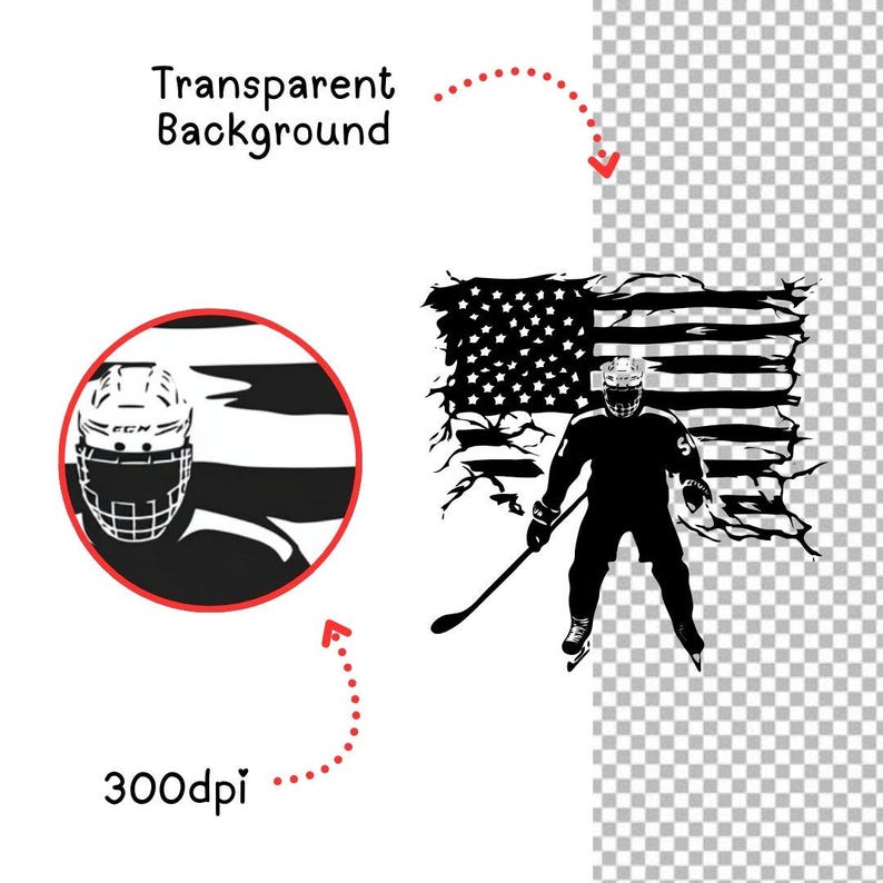 US Flag Hockey Player SVG Bundle: Cricut & Sublimation Files - Etsy