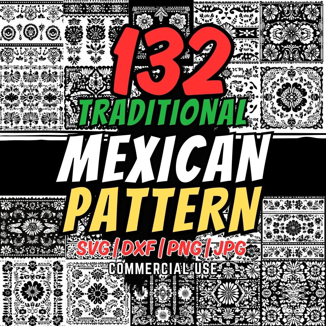 Traditional Mexican Pattern Bundle | Folk Art Clipart | Ethnic SVG PNG ...