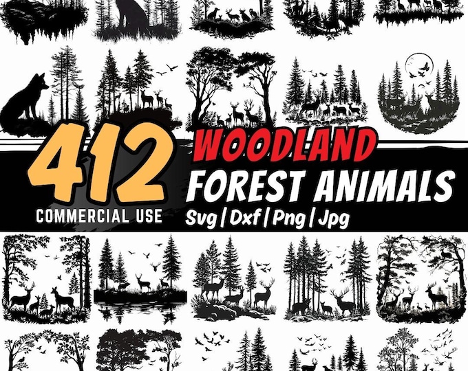 Wilderness Animals Svg Bundle, Animal Svg, Woodland Animal Svg, Deer in ...