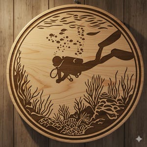 Scuba Diver Laser Engraving Bundle | Ocean Diving Silhouette ...