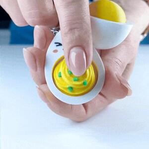 Kawaii Deviled Egg Fidget Clicker: Mechanical Switch Stress Relief Toy ...