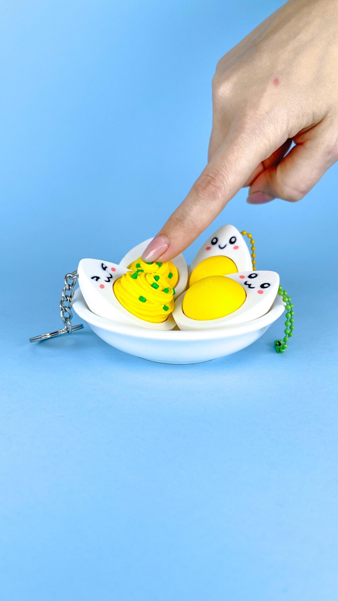 Kawaii Deviled Egg Fidget Clicker | Mechanical Switch Stress Relief Toy ...