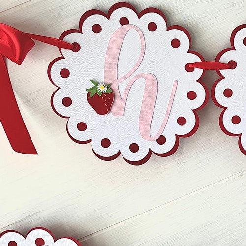 Strawberry Banner Sweet One Two Sweet Berry 1st Birthday - Etsy