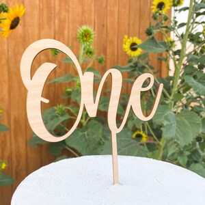 ONE Cake Topper | Wood 1st Birthday Cake Topper | One | Smash Cake ...