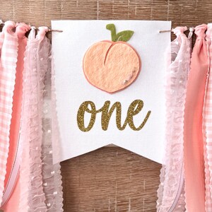 ONE Sweet Peach High Chair Banner | Peach and Gold Banner | First ...