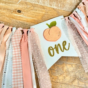 ONE Sweet Peach High Chair Banner | Peach and Gold Banner | First ...