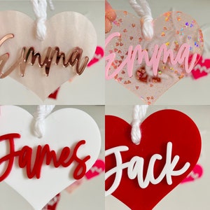 Valentine's Day Name Tags / Acrylic Valentine Heart Name Tags ...