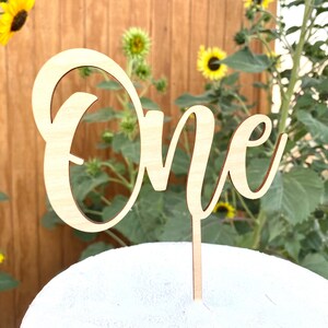 ONE Cake Topper | Wood 1st Birthday Cake Topper | One | Smash Cake ...