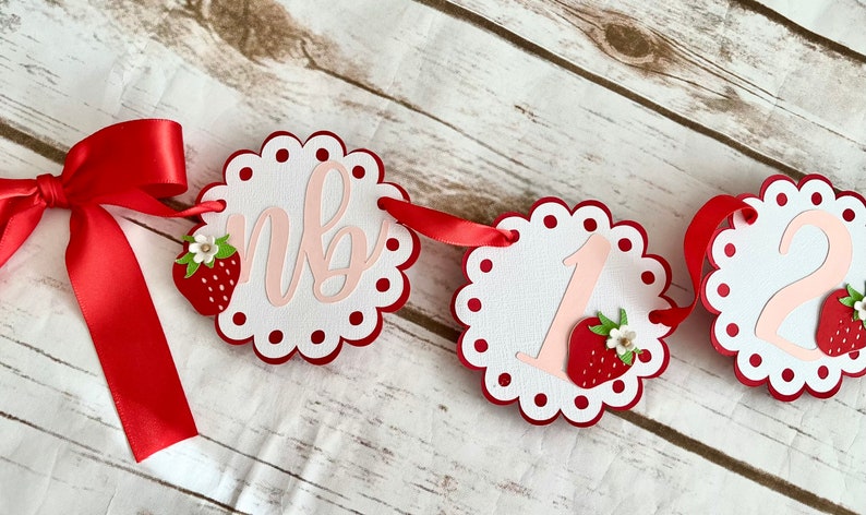 Strawberry Monthly Photo Banner | Berry Sweet 1st Birthday | Strawberry ...