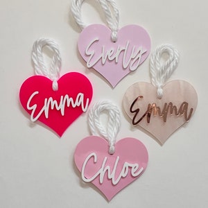 Valentine's Day Name Tags / Acrylic Valentine Heart Name Tags ...