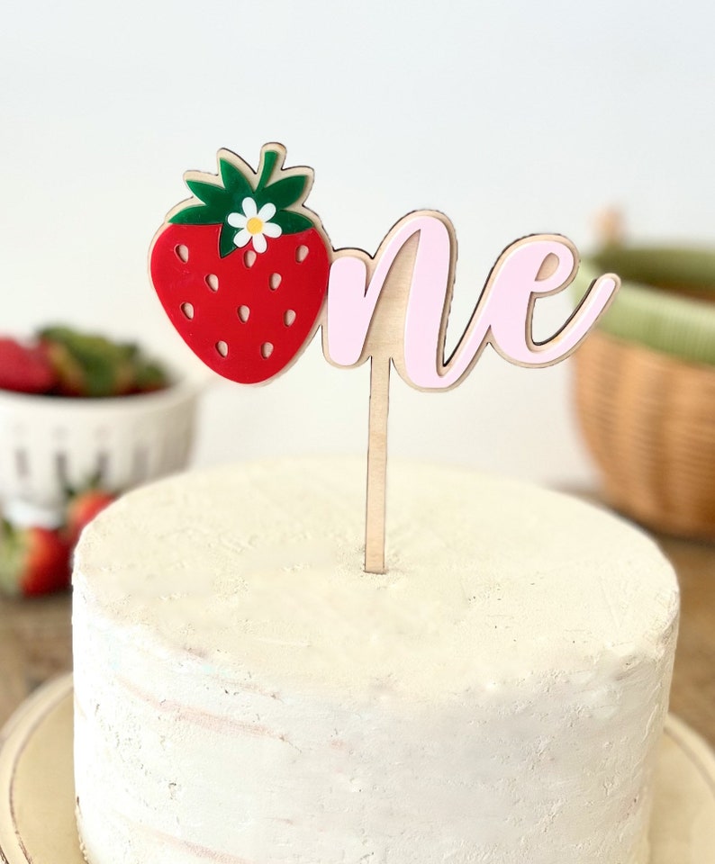 Strawberry Cake Topper Berry First Birthday Sweet One - Etsy