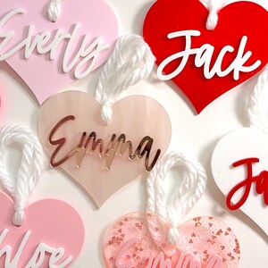 Valentine's Day Name Tags / Acrylic Valentine Heart Name Tags ...