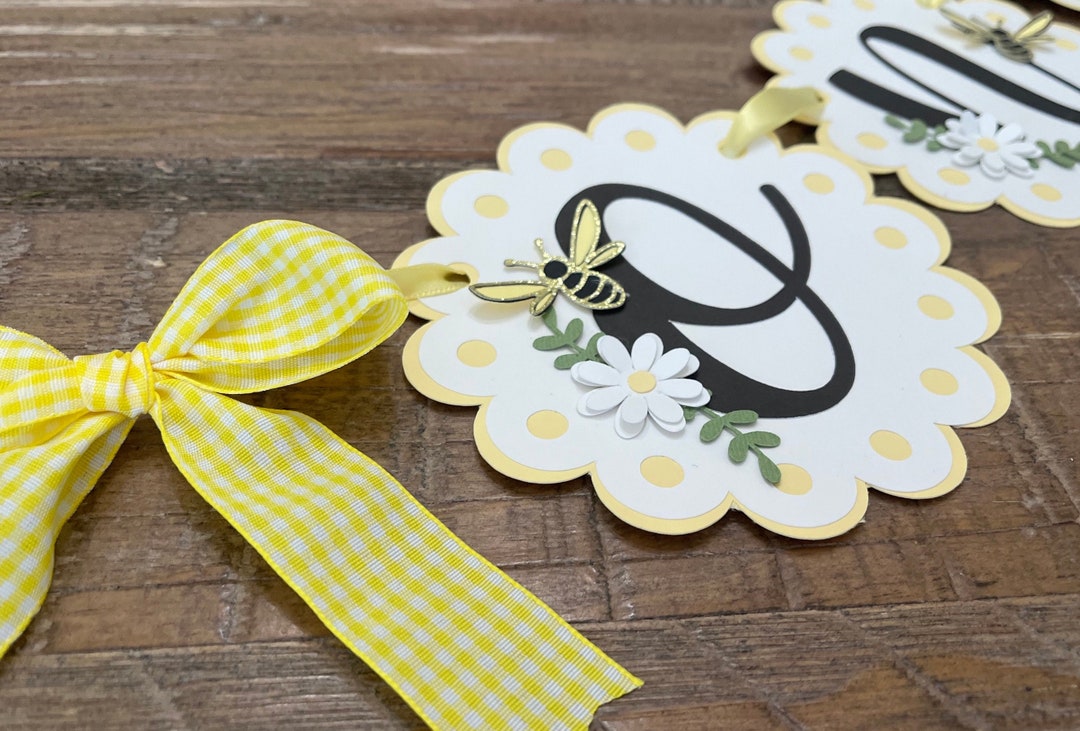 Bee High Chair Banner | Hapbee 1st Birthday Banner | Bee First Beeday ...