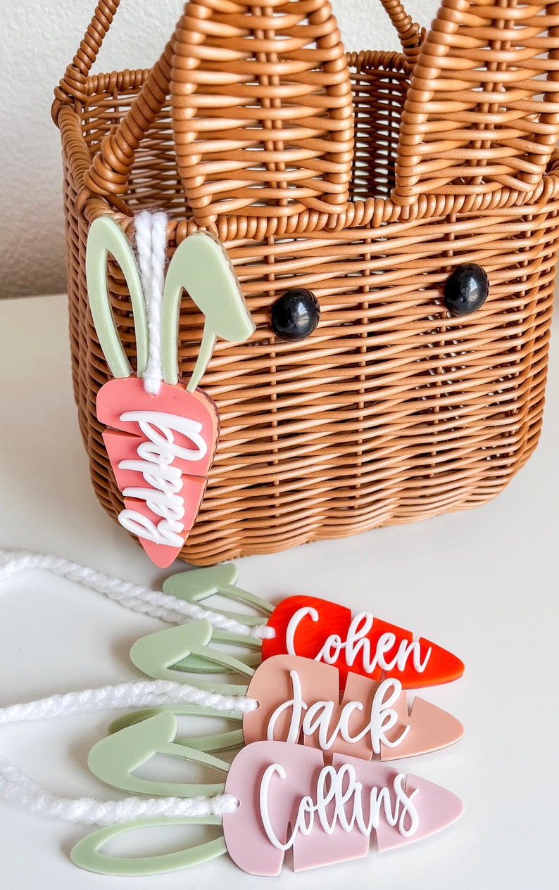 Easter Basket Carrot Tag | Personalized Carrot Easter Basket Tag ...
