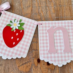 Strawberry Berry Sweet Birthday Highchair Banner | One Strawberry ...