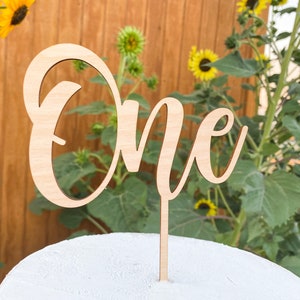 ONE Cake Topper | Wood 1st Birthday Cake Topper | One | Smash Cake ...