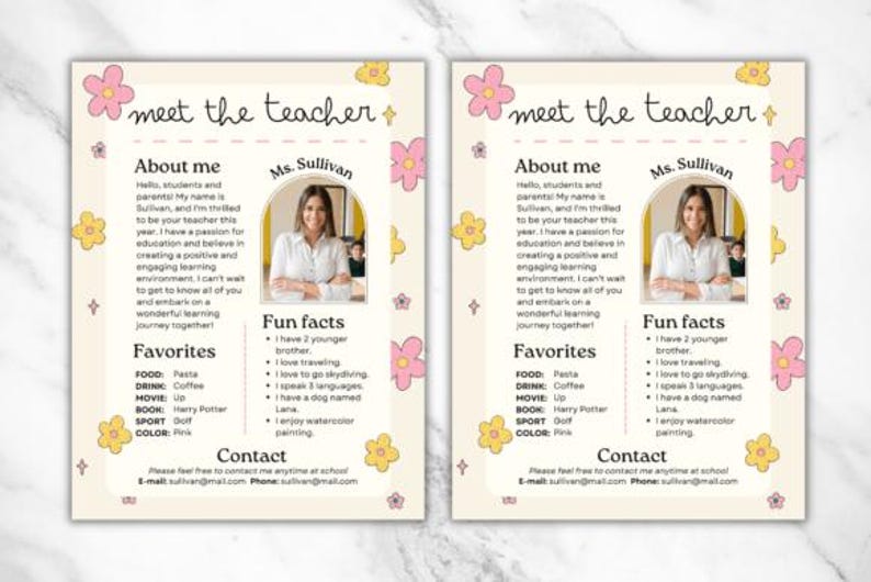 Editable Meet the Teacher Template 5 - Etsy