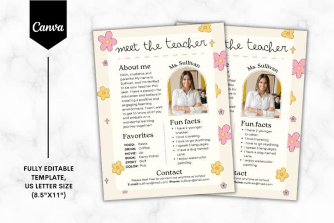 Editable Meet the Teacher Template 5 - Etsy